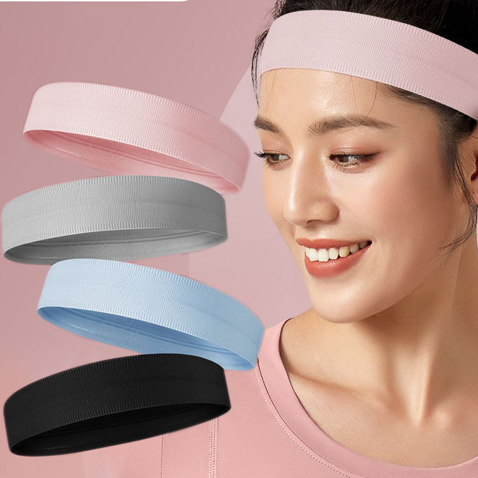 Jual D025-Headband Sport Bandana Sweatband Olahraga Gym Yoga Katun Wide ...