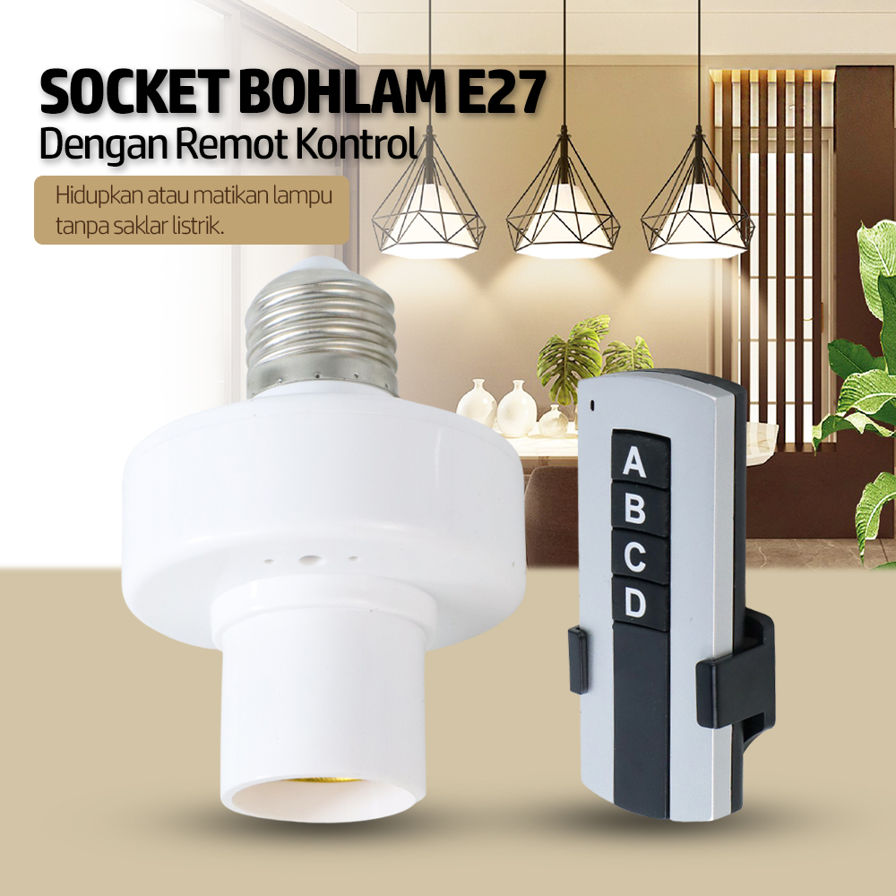 Jual Fitting Lampu Bohlam dengan Remot Kontrol/ SOCKET LAMPU BOHLAM ...