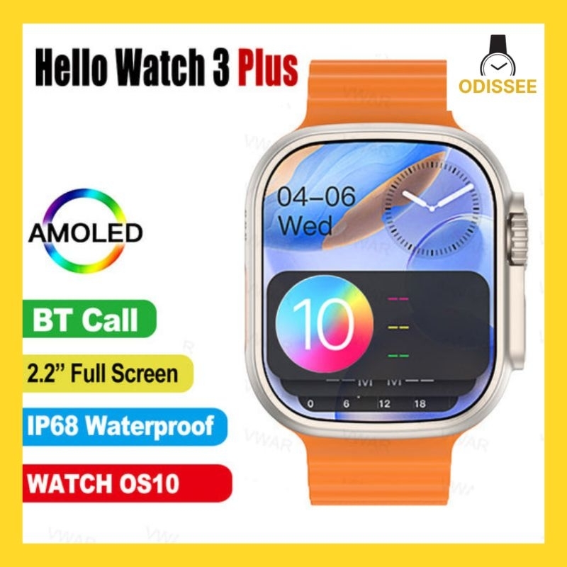 Jual HELLO WATCH 3 PLUS ULTRA SMARTWATCH AMOLED NFC AOD MEMORY 4GB ...
