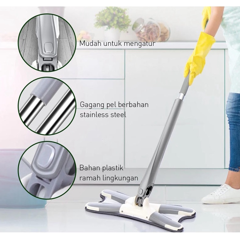 Jual Alat Pel Lantai Mop Pel Lantai Super Mop Peras Air Otomatis X ...