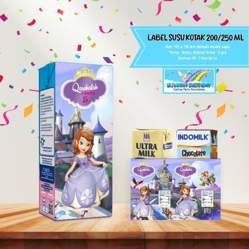 Jual Label Susu Kotak Custom 200 ml / 250 ml, Label Susu Kotak Ulang ...