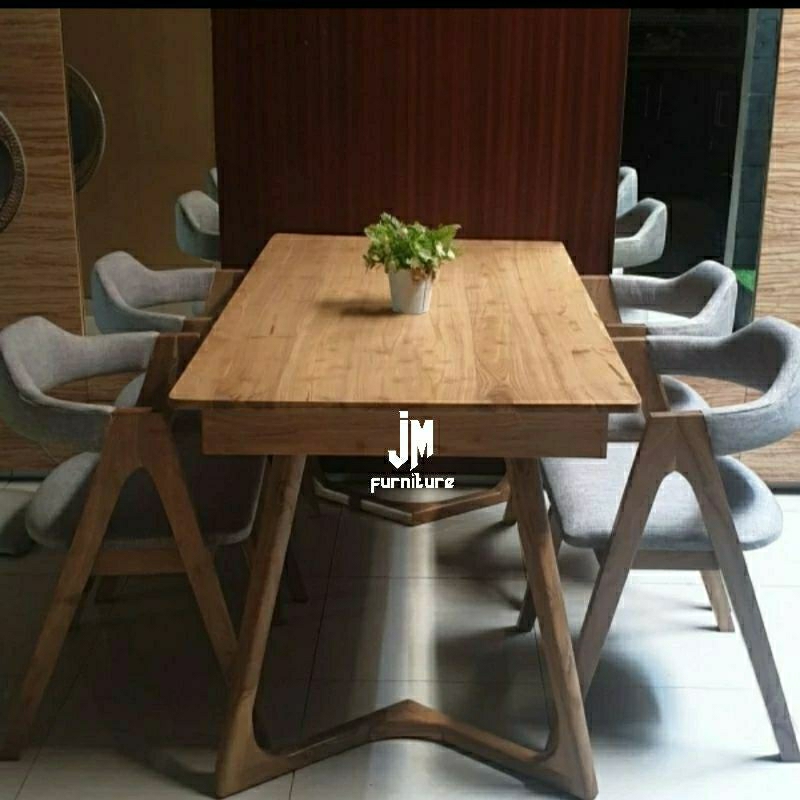 Jual DINNING SET MINIMALIS || MEJA MAKAN MURAH || KAYU JATI JEPARA || KURSI CAFE A | Shopee ...