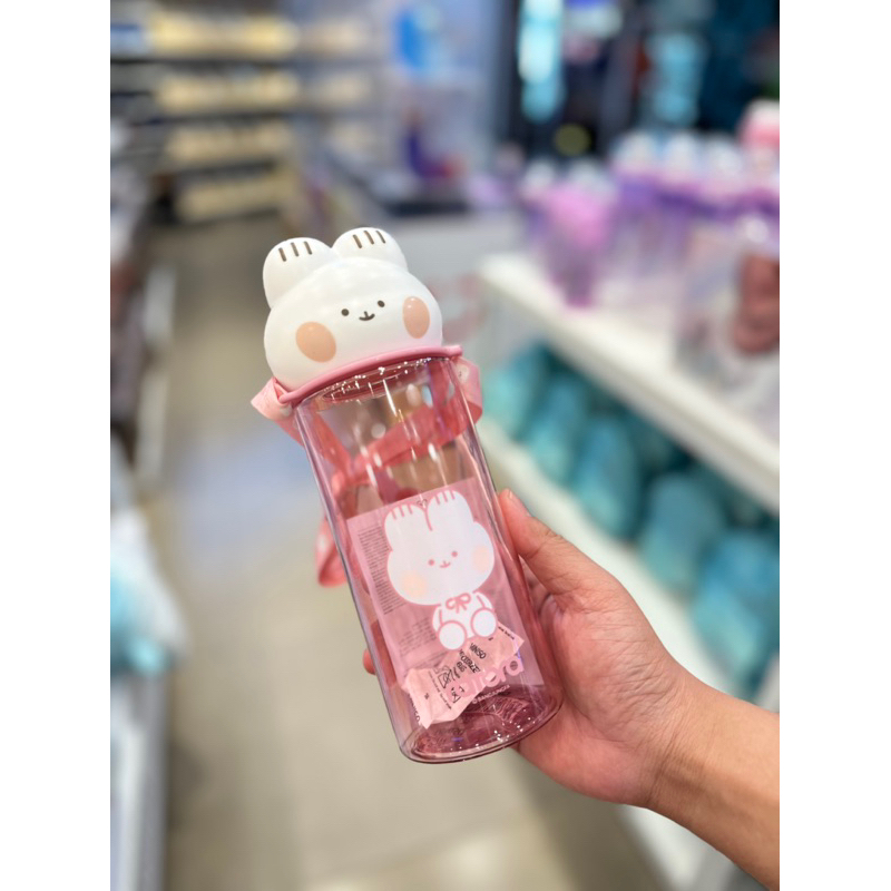 Jual RATORA MINISO PLASTIC WATER BOTTLE 550ml WITH STRAP BOTOL MINUM ...