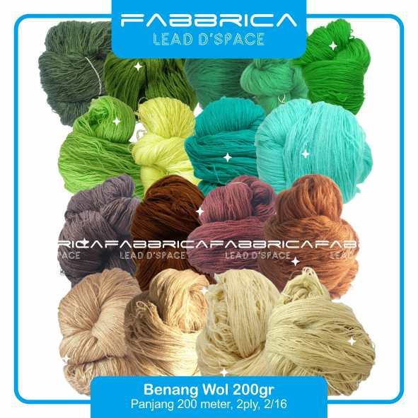 Jual Fabbrica - Benang Wol Rajut 200 gr Wool Hank Siet Yarn Vonel ...