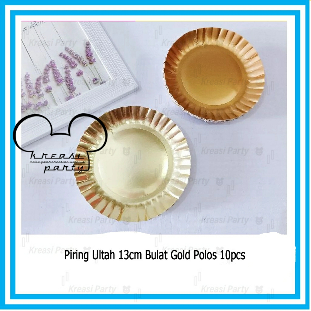 Jual Piring Kue Gold / Paper Plate 13Cm / Piring Kertas | Shopee Indonesia