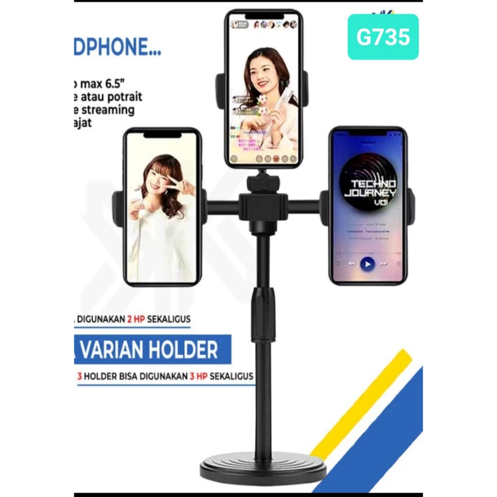 Jual G735 TRIPOD TRIPODS 3IN1 3 CABANG HOLDER TIANG STAND HP GPS ...