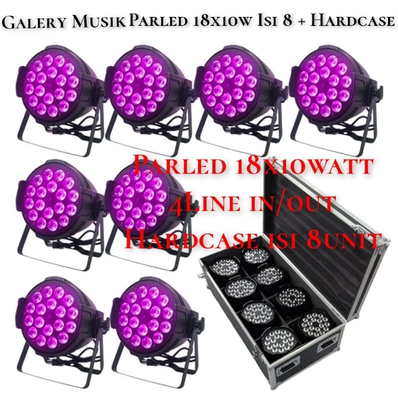 Jual PAKET LAMPU PARLED 18X10WATT 4Line 8unit Bonus HARDCASE dan ...