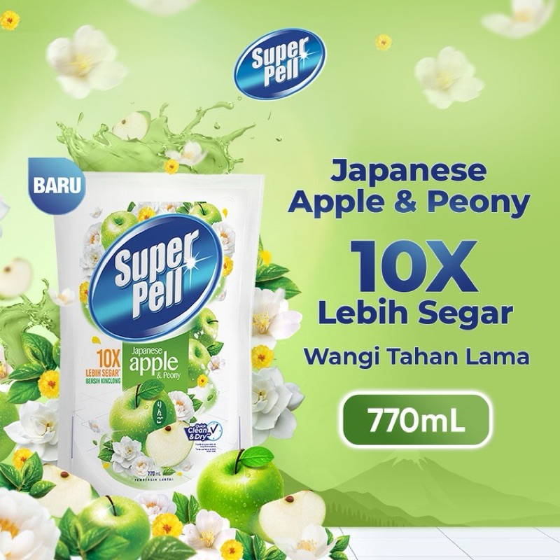 Jual SUPERPELL PEMBERSIH LANTAI Japanese Apple & Peony 770ML | Shopee Indonesia