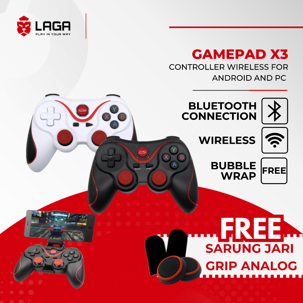 Jual Gamepad Joystick Bluetooth Wireless Controller For Android Terios X3 With Holder Shopee