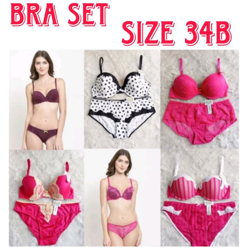 Jual BRA SET SIZE 34 CUP B MIX BRAND BRANDED EKSPORT | Shopee Indonesia