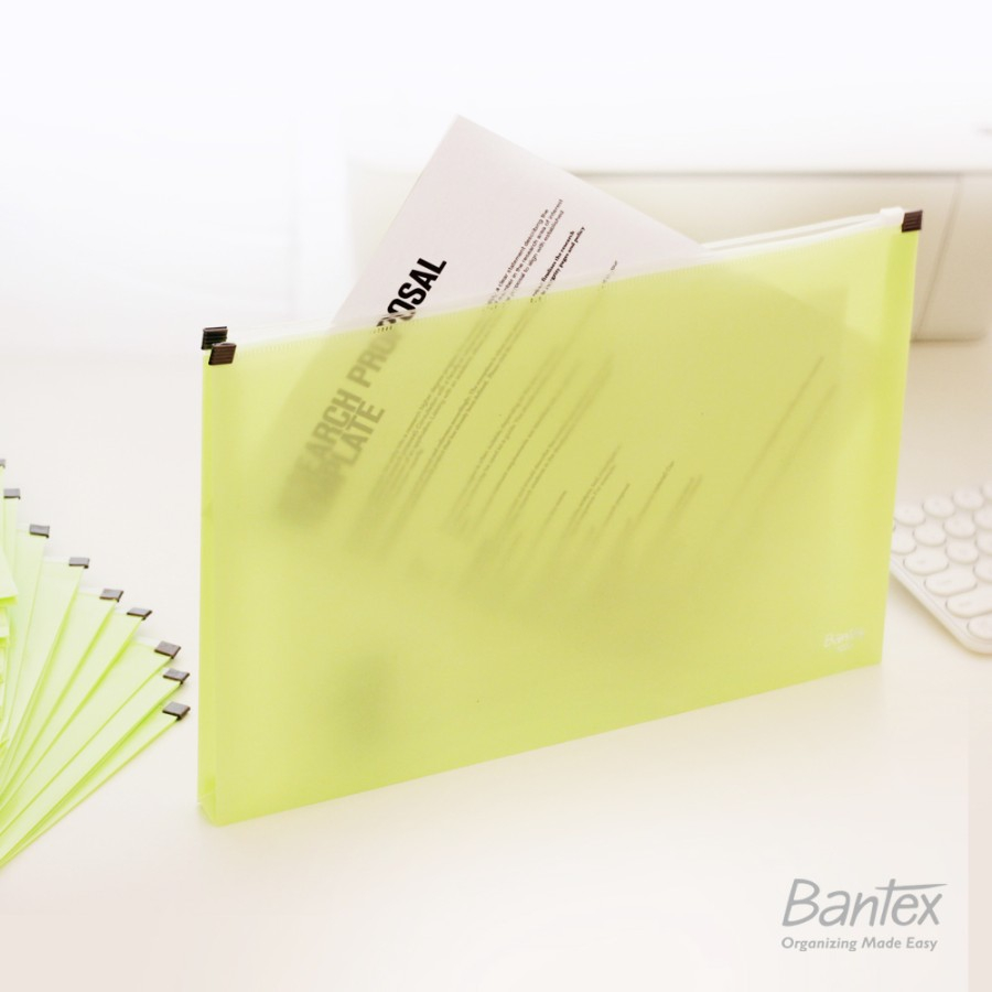 Jual Bantex Zipper Document Map Plastik Folder F4 Folio Pistachio ...