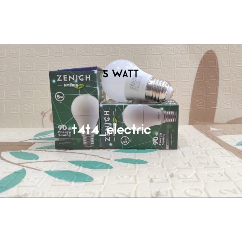 Jual LED ZENICH BULAT 5 WATT, GARANSI 1 TAHUN, NYALA PUTIH, SNI, SKEM ...