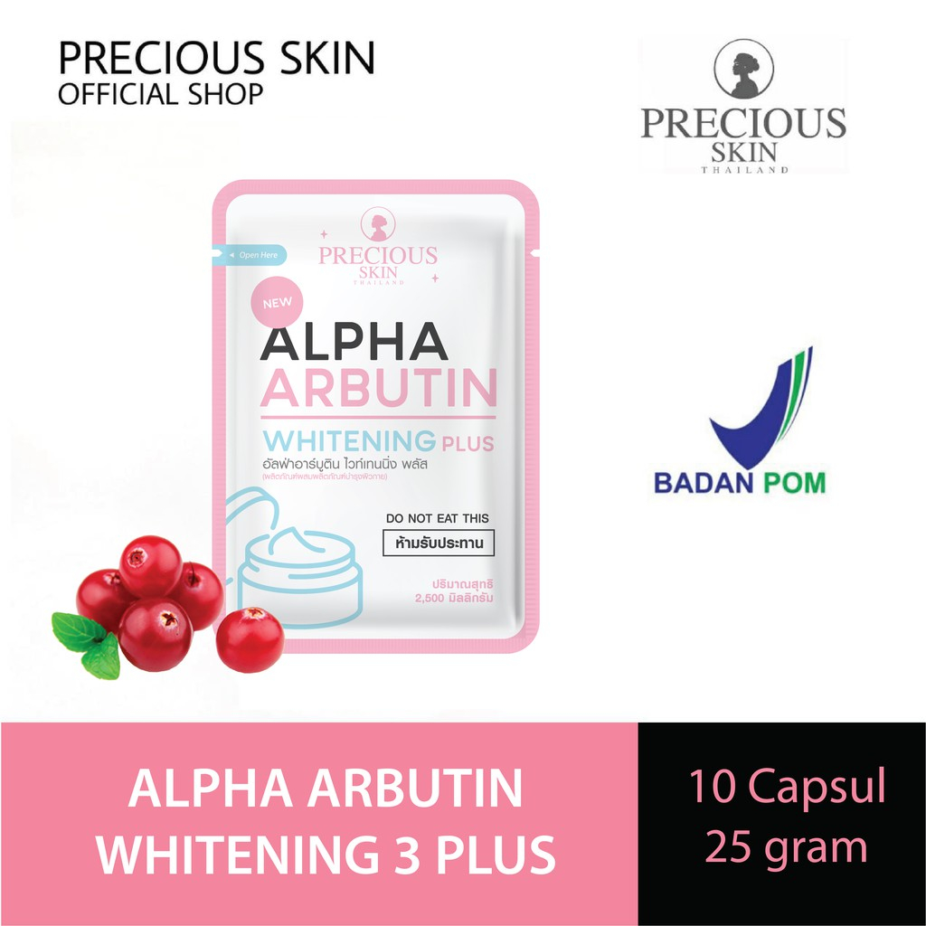 Jual Precious Skin Thailand Alpha Arbutin Whitening 3 Plus / Powder Pemutih Badan / Bubuk Lotion ...