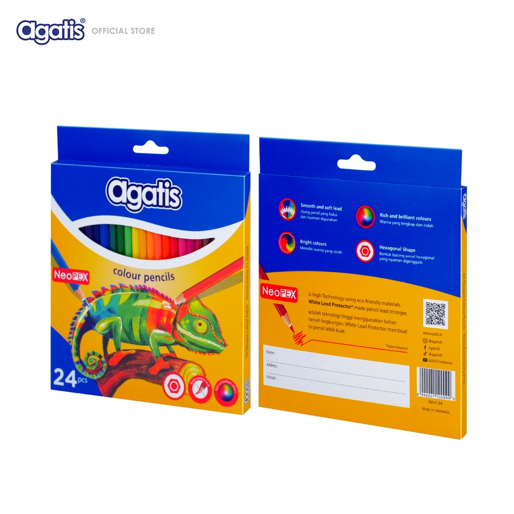 Jual Pensil Warna Agatis Neopex 24 Warna / Pencil Menggambar dan ...