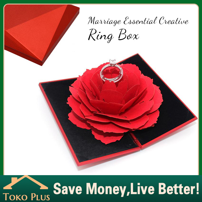 Jual Box Cincin Nikah mewah 3d Rose - Kotak Penyimpanan Cincin Bentuk ...