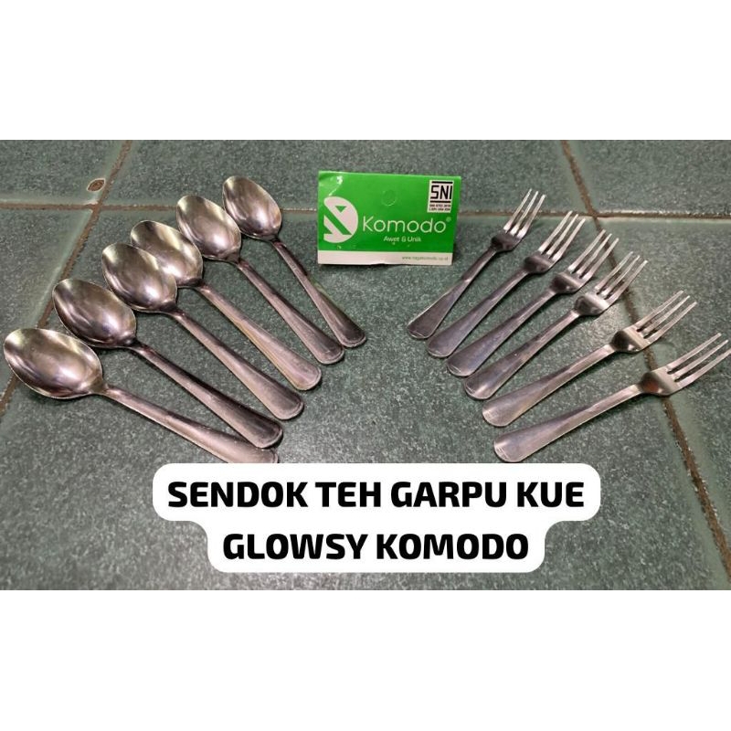 Jual Sendok Garpu Makan Dan Sendok Garpu Kue Komodo 12pcs (Tebal ...