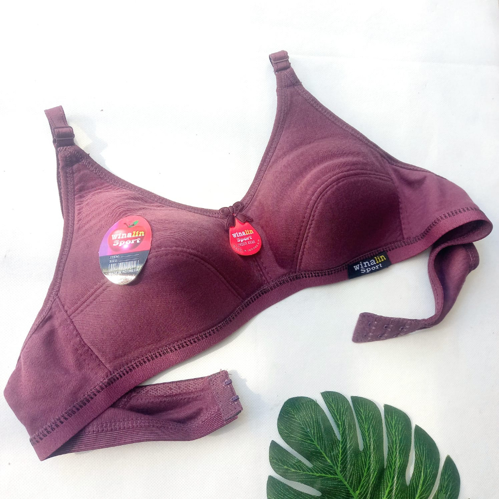 Jual Sport Bra Wanita Bra Katun Tanpa Kawat BH Sport Wina | Shopee ...