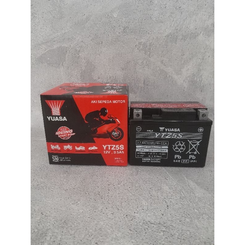 Jual Aki/Accu YTZ5S/12V-3,5 AH/Amper (Aki Kering) Yuasa | Shopee Indonesia