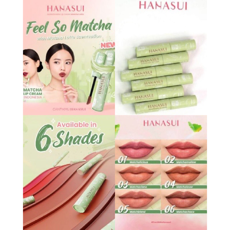 Jual Hanasui Mattedorable Lip Cream Matcha Latte Edition | Shopee Indonesia