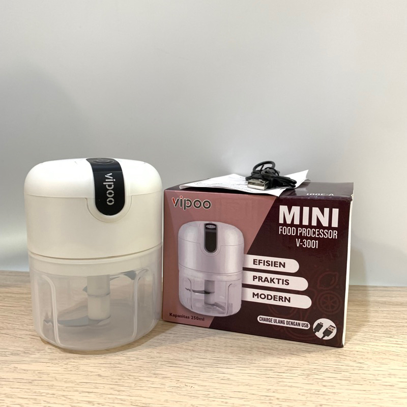 Jual Vipoo Mini Chopper V-3001 USB Mini Food Processor Blender mini ...