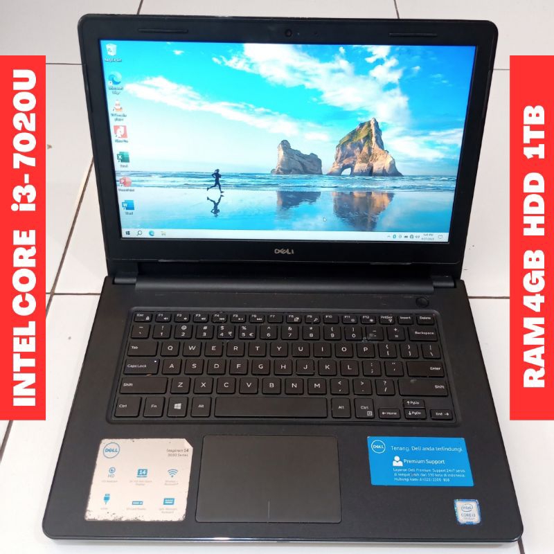 Jual Laptop Dell Inspiron 14 3000 Core i3 gen 7 RAM 4GB HDD 1TB 14inch ...