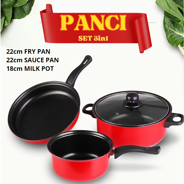 Jual PANCI SET 3 IN 1 ANTI LENGKET/PANCI TEFLON ANTI LENGKET | Shopee Indonesia