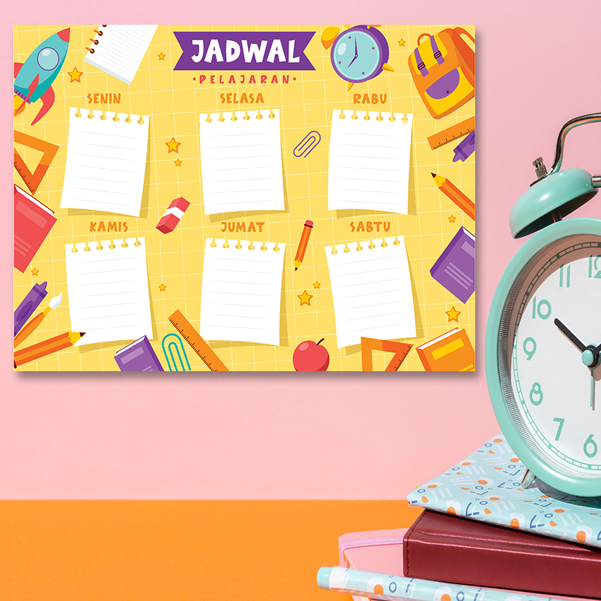 Jual KaKaKuProject Poster Jadwal Pelajaran Sekolah PAUD TK SD A3+ 32X48CM | Shopee Indonesia