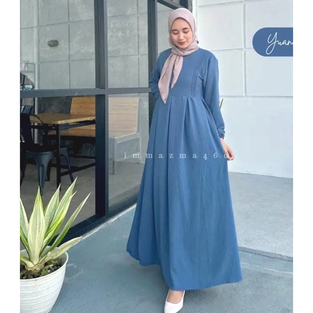 Jual Gamis / Emak / Ibu Harian Warna Biru Denim Jumbo Simpel Polos XXL ...