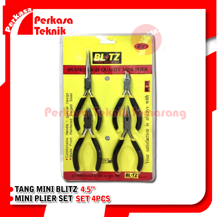 Jual BLITZ Tang Mini Set 4pcs Potong Lancip Kombinasi 4,5" Mini Plier | Shopee Indonesia