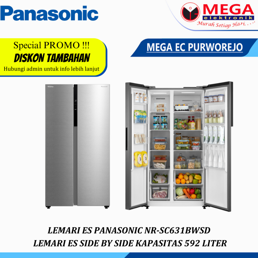 Jual LEMARI ES PANASONIC NR-SC631BWSD - LEMARI ES SIDE BY SIDE ...