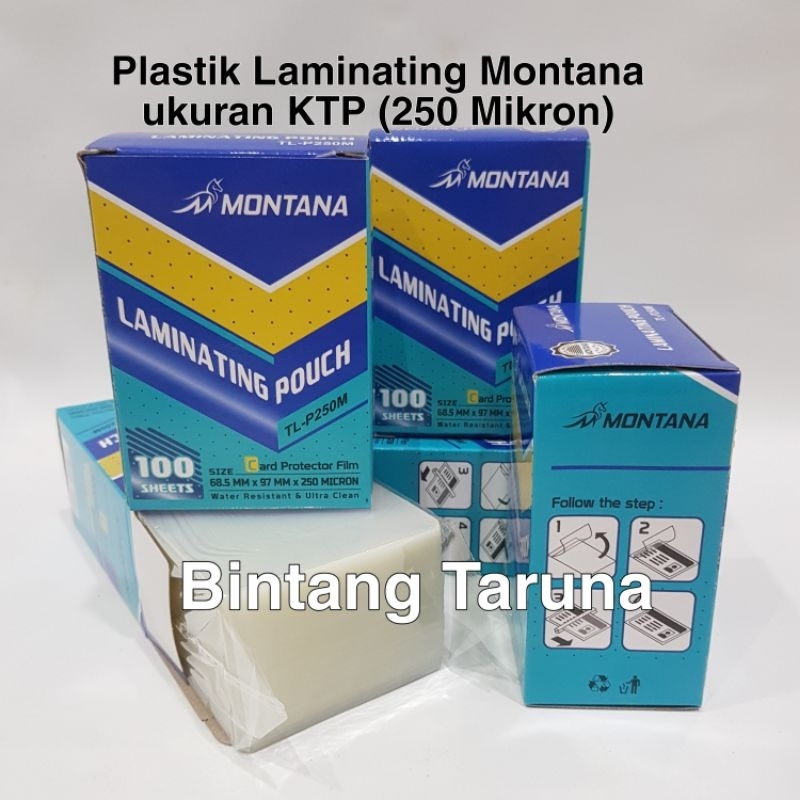 Jual Plastik Laminating KTP 250Micron Laminating Film KTP Montana 250 ...