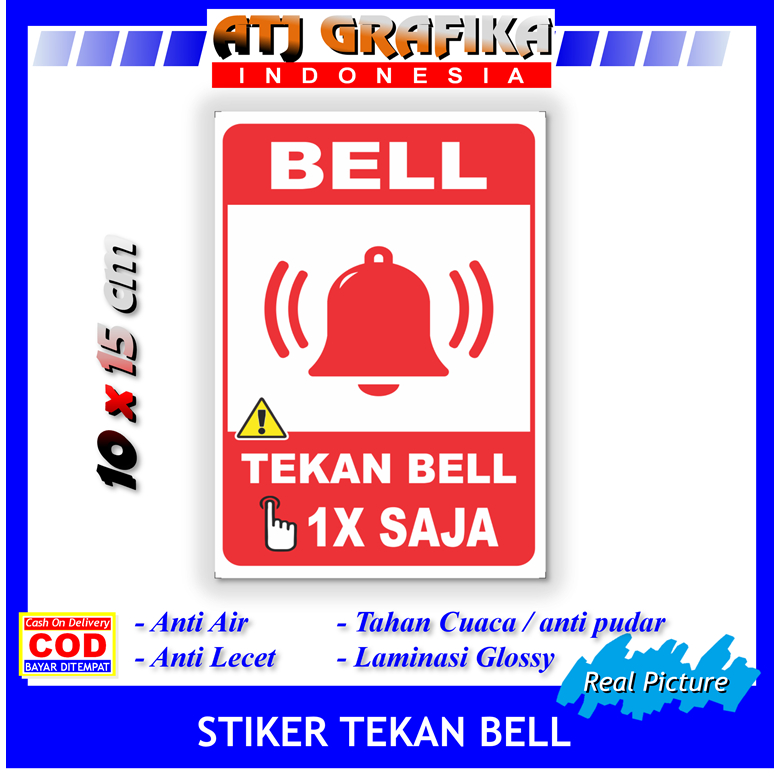 Jual Stiker label new tekan bell bunyi alaram sticker tamu rumah toko ...