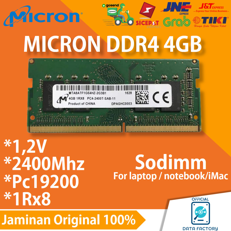 Jual RAM LAPTOP MICRON DDR4 4GB PC19200 / 2400Mhz SODIMM DDR 4 1Rx8 MEMORY | Shopee Indonesia