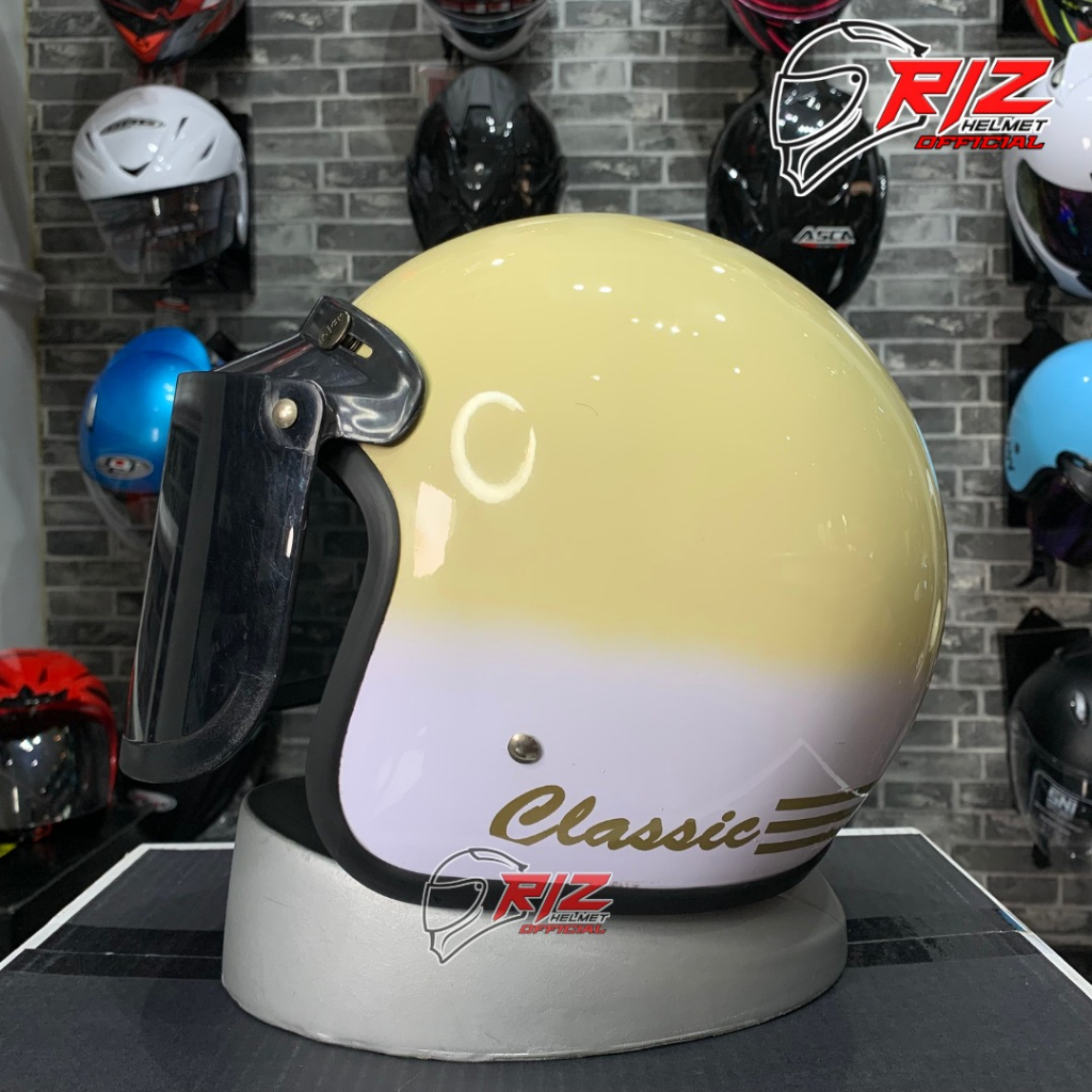 Jual HELM RETRO GRADASI WARNA PASTEL KACA DATAR STANDART SNI | Shopee ...