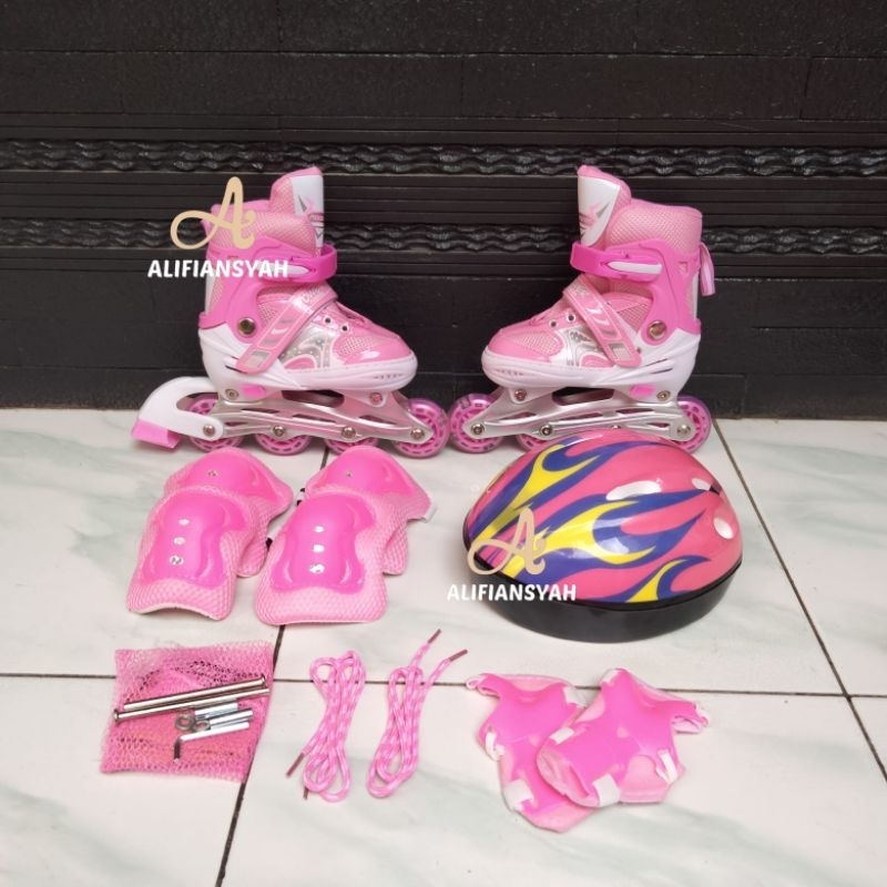 Jual Sepatu Roda Inline skate Power Passion Fullset Pelindung dan Helm ...