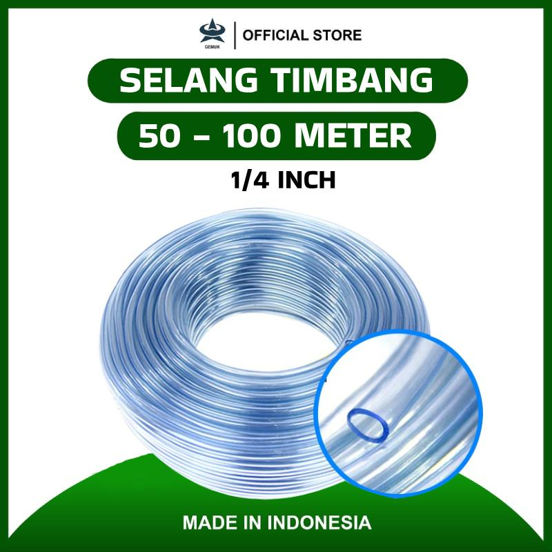 Jual GEMUK Selang Air 1/4 inch 50 dan 100 Meter Selang Waterpass Selang Aquarium PVC Selang ...