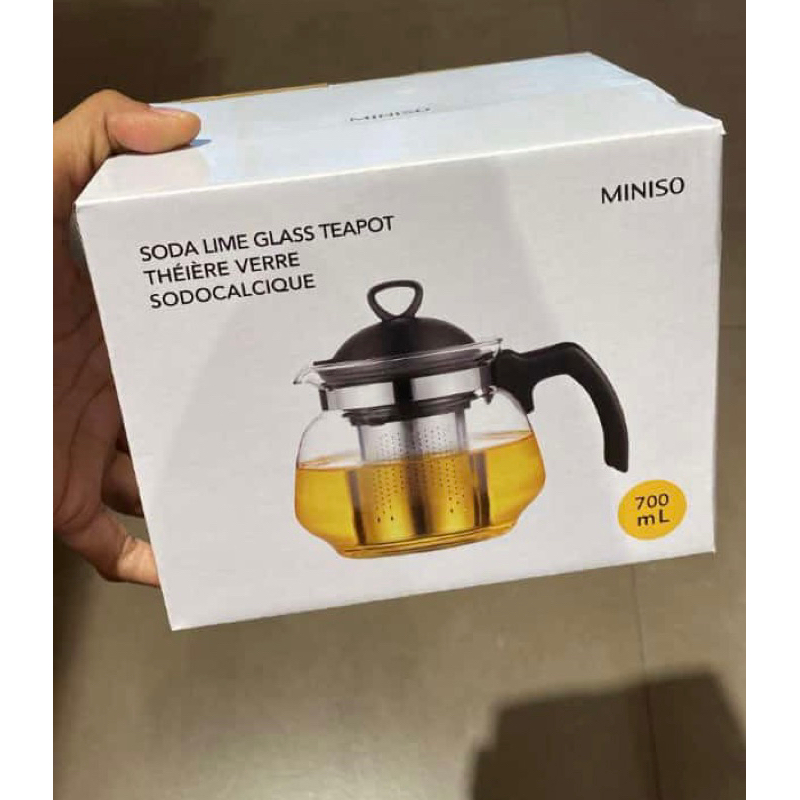 Jual Miniso Soda Lime Glass Teapot 700ml - Black | Shopee Indonesia