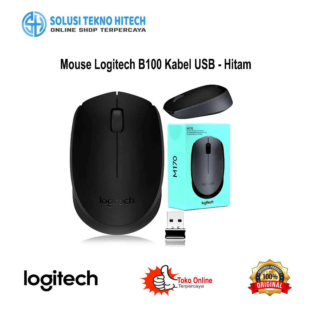 Jual Mouse Wireless Logitech M170 Original Hitam | Shopee Indonesia