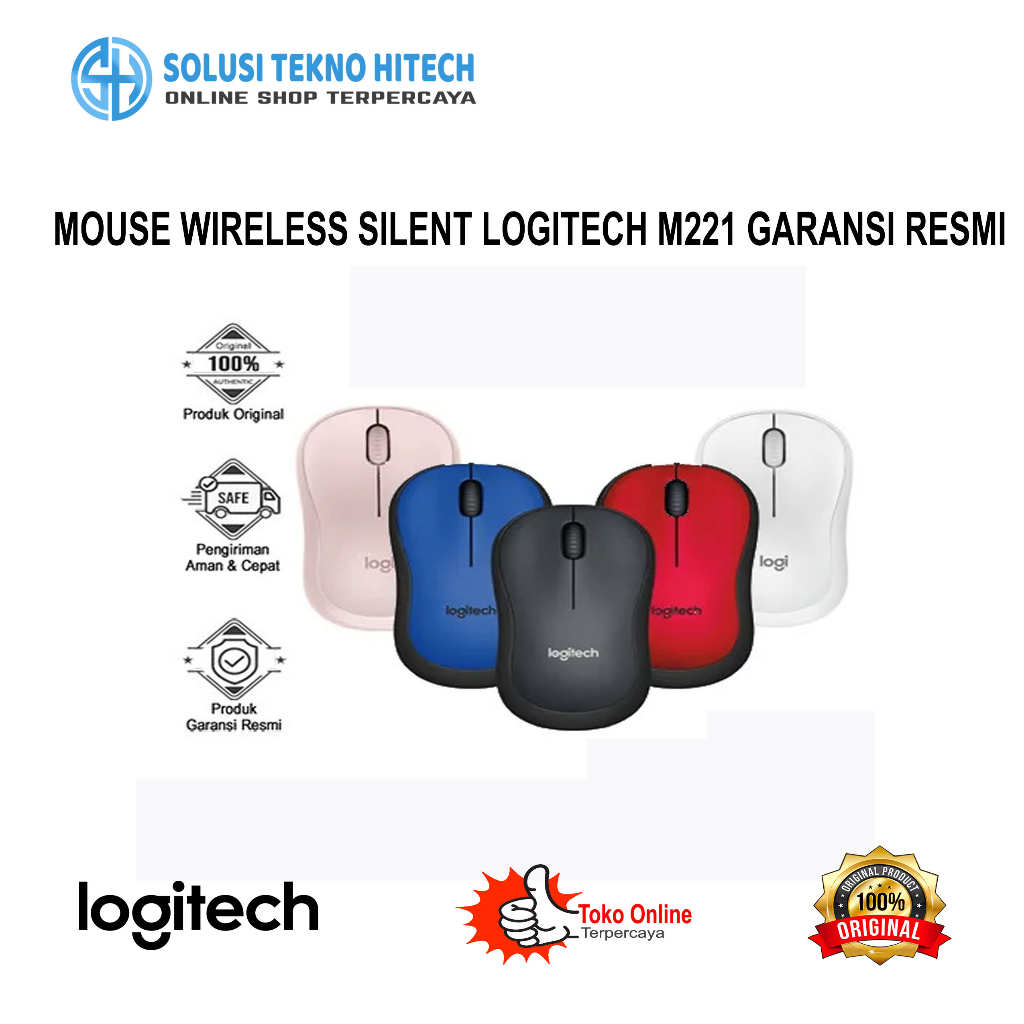 Jual MOUSE WIRELESS SILENT LOGITECH M221 GARANSI RESMI | Shopee Indonesia