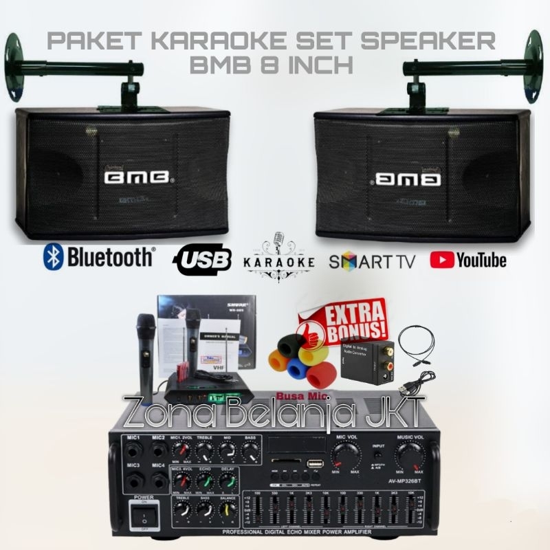 Jual PAKET KARAOKE HEMAT SOUND SYSTEM RUMAHAN SPEAKER BMB 8 INCH ...