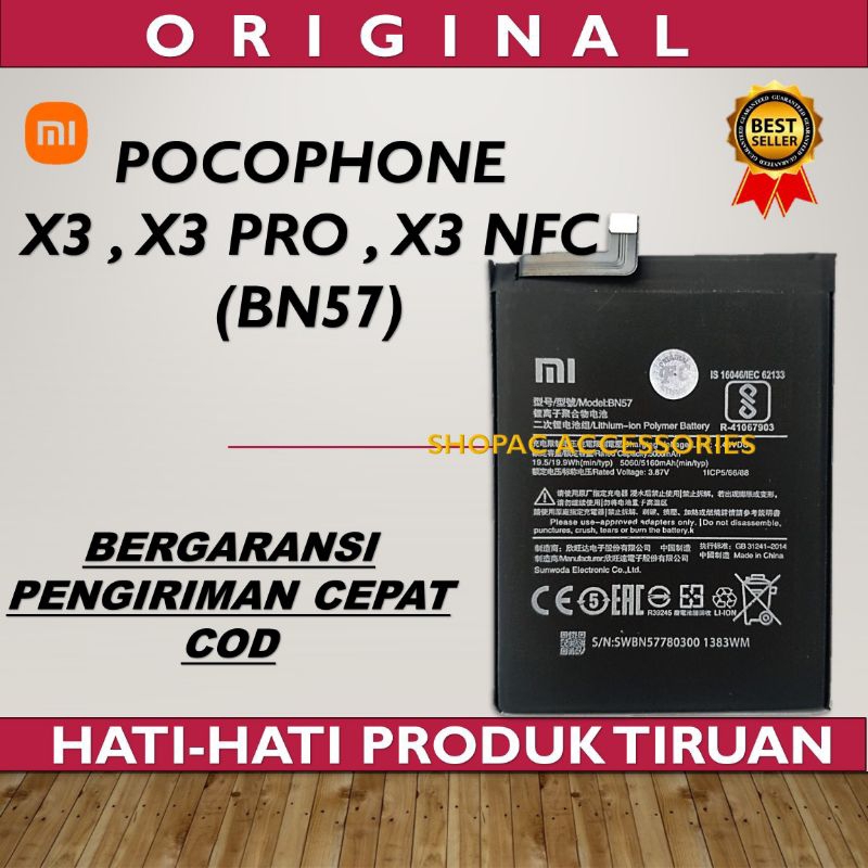 Jual BATERAI XIAOMI POCOPHONE POCO X3 X3 PRO X3 NFC BN 57 DOUBLE POWER ...