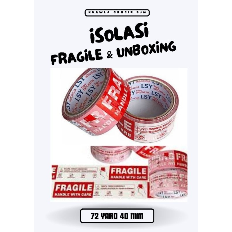 Jual KALSEL ISOLASI 72 YARD 40 MM | MERAH FRAGILE | PUTIH WAJIB ...