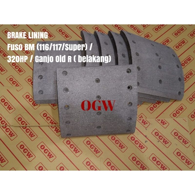 Jual Kampas rem Brake Lining Fuso BM (116/117/Super) /320HP / Ganjo Old ...