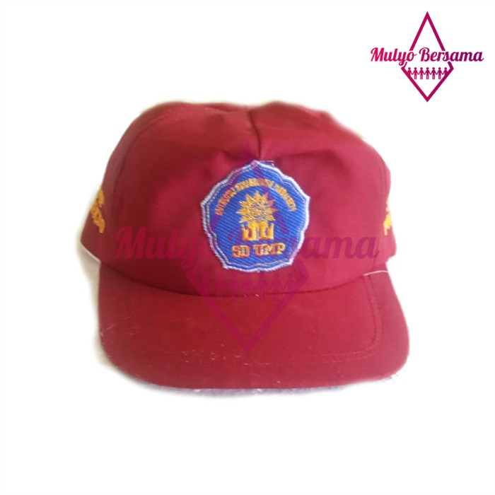Jual Topi Sekolah Logo Bordir Custom Topi SD Logo Sekolah dan Nama ...