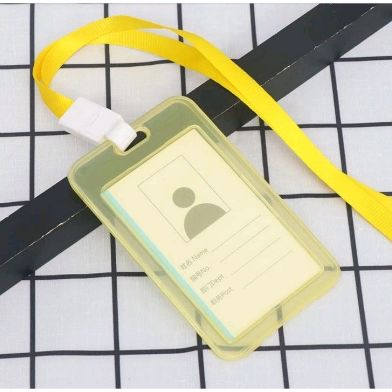 Jual Lanyard Name Tag ID Card Holder Kartu Transparan Gantungan Nama ...
