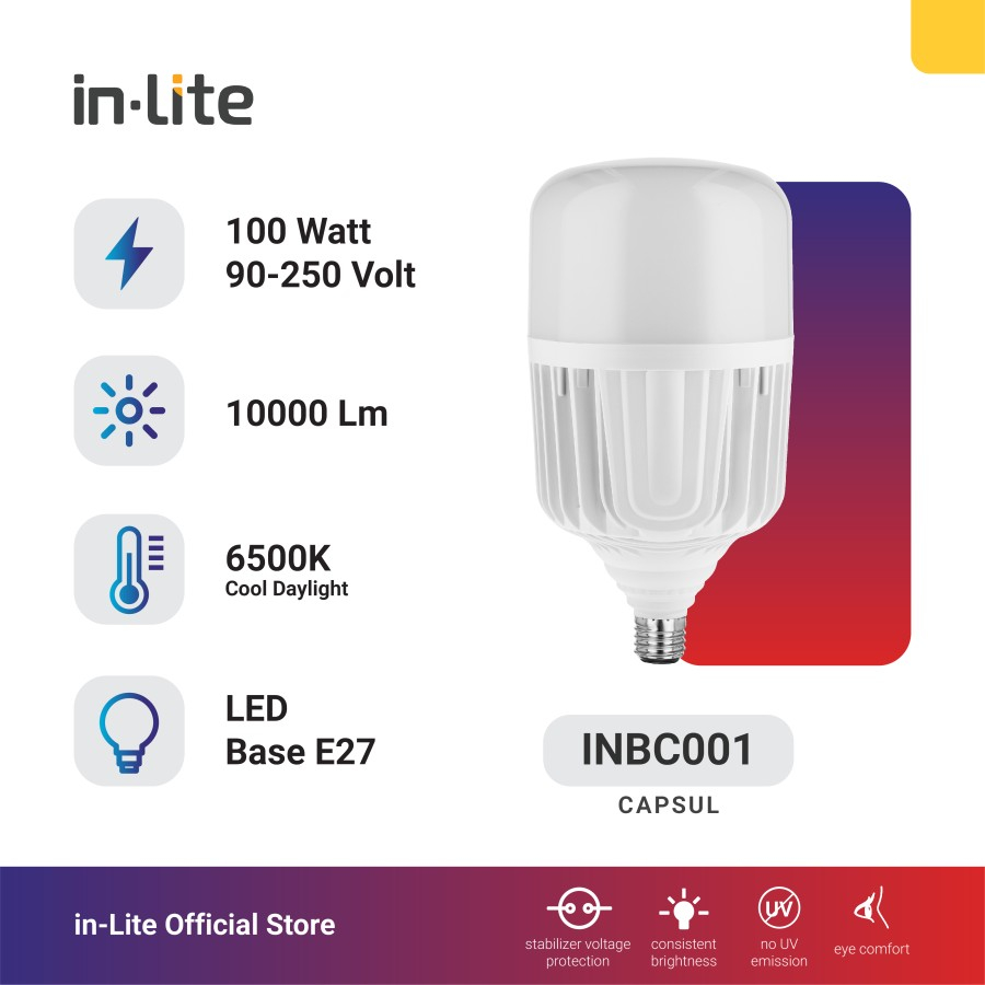 Jual InLite LED Lampu Bohlam Kapsul INBC001 100 Watt | Shopee Indonesia