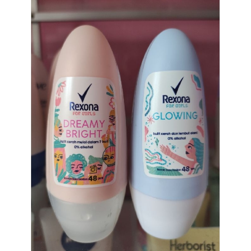 Jual Rexona Glowing/Dreamy Bright deodorant roll on 40ml | Shopee Indonesia
