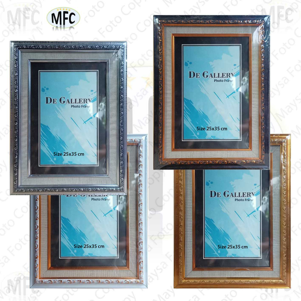 Jual Bingkai foto 25x35 Linen Ukir 3cm Emas Silver Coklat | Shopee ...