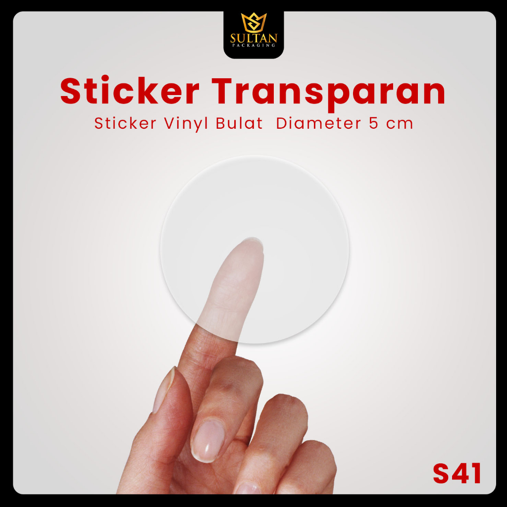 Jual Sticker - Sticker Vinyl - Sticker Bulat Transparan 5cm - S41 ...