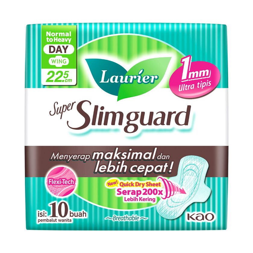 Jual Laurier Super Slimguard Day 22.5cm isi 10 - Pembalut | Slim Guard ...